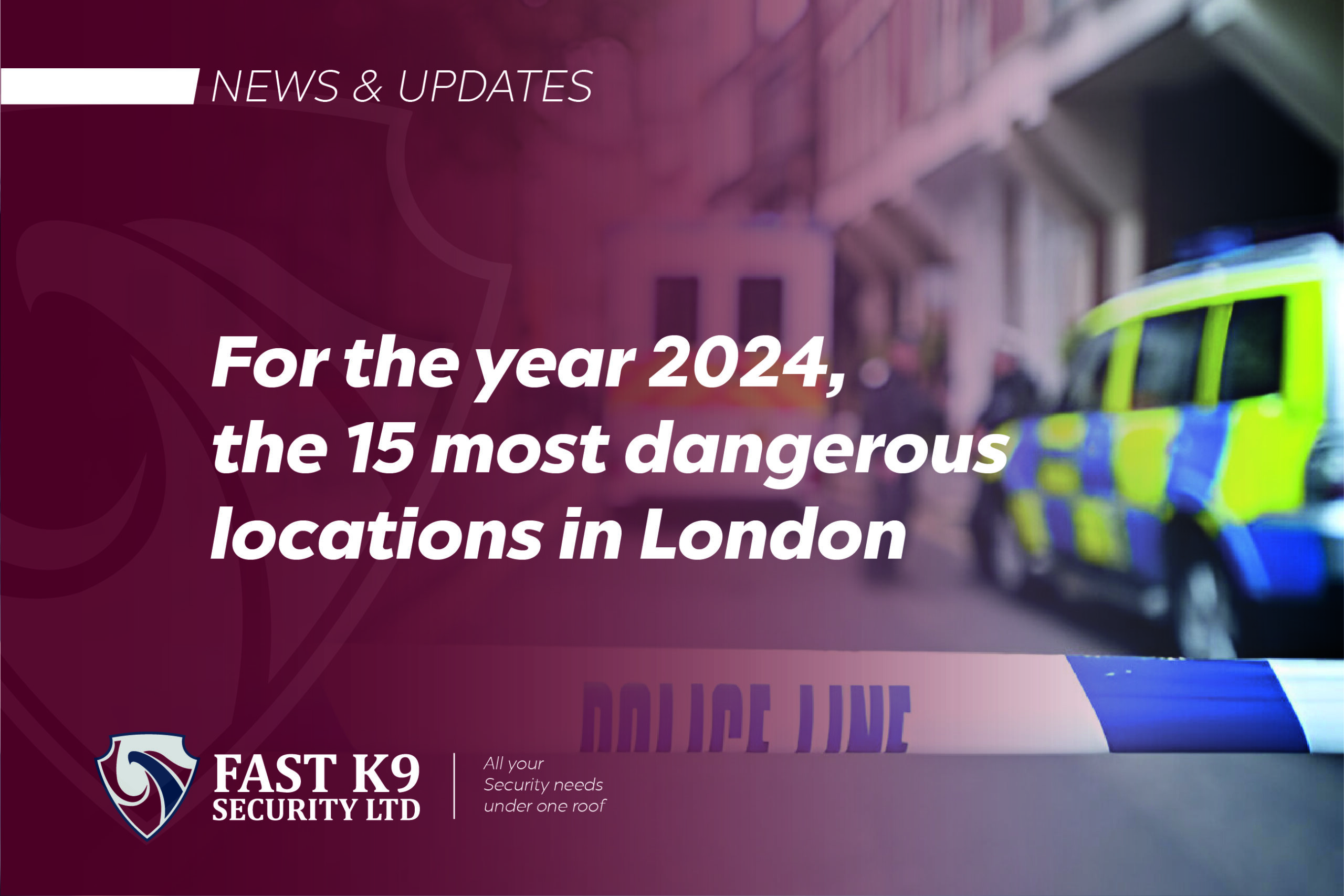 For the year 2024, the 15 most dangerous locations in London